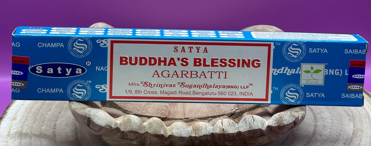 Satya Buddha’s Blessing incense 15g box – thesaltandrockshop
