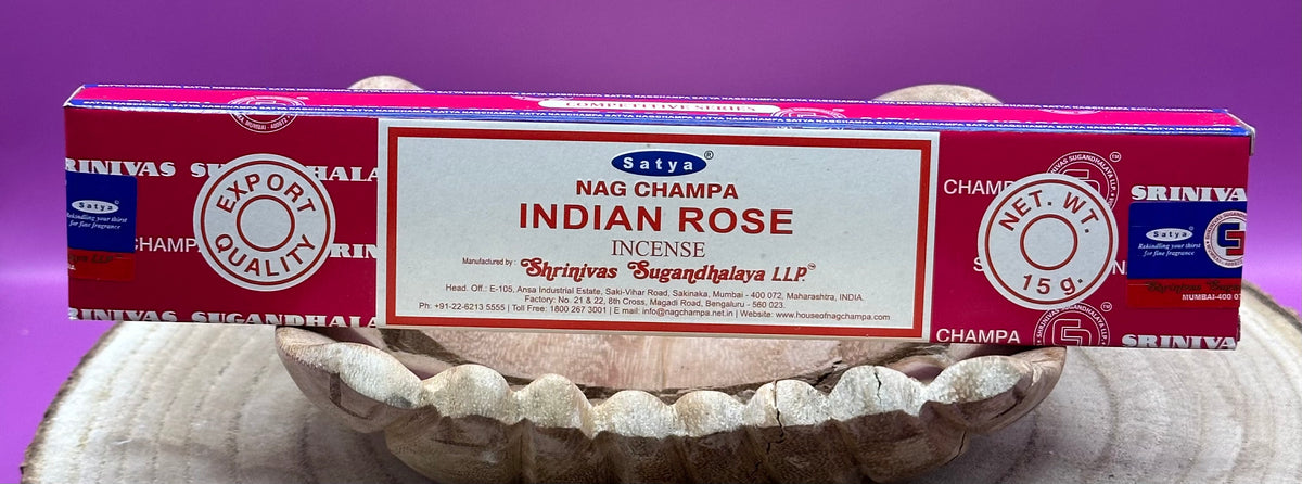 Satya Indian Rose incense 15g box – thesaltandrockshop